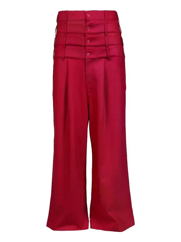 3.PARADIS Pleated Multi-waistband Trousers - Pink