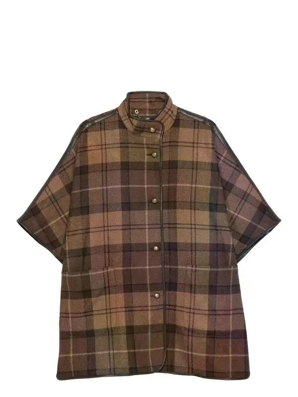 Barbour Judith Tartan-check Cape Jacket - Brown