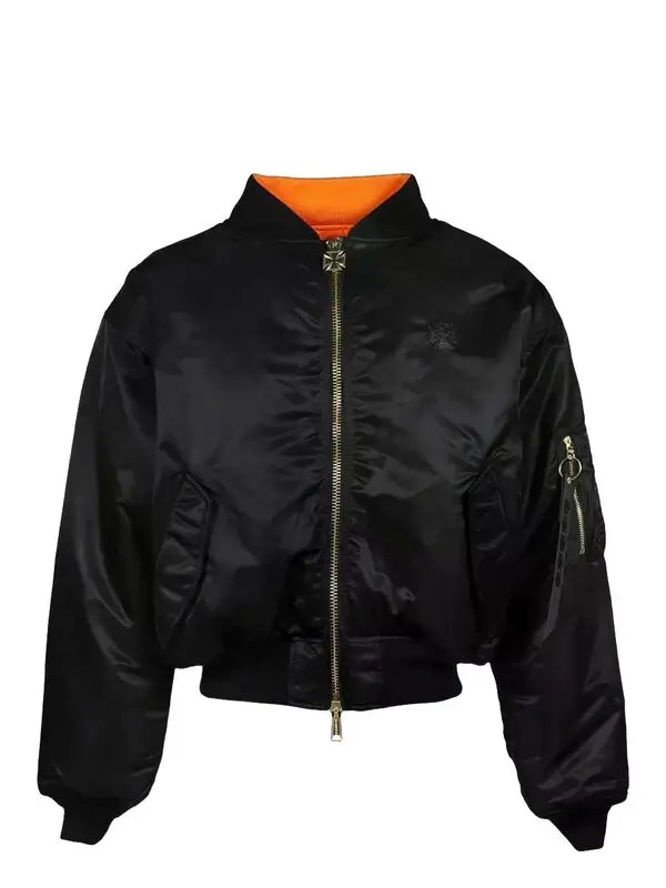Vetements Leather-patch Crosses Bomber Jacket - Black