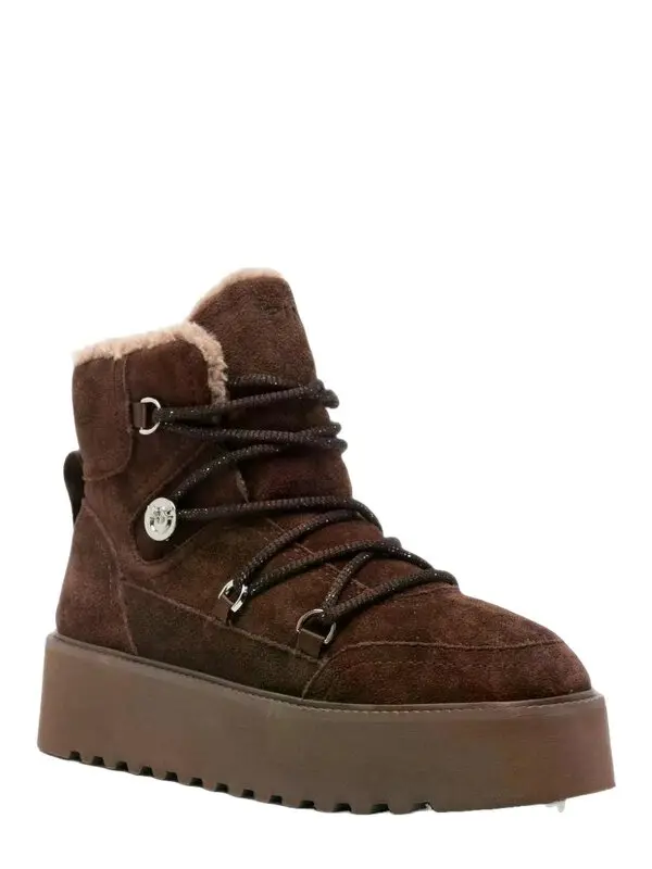 Pinko Suede Platform Boots - Brown