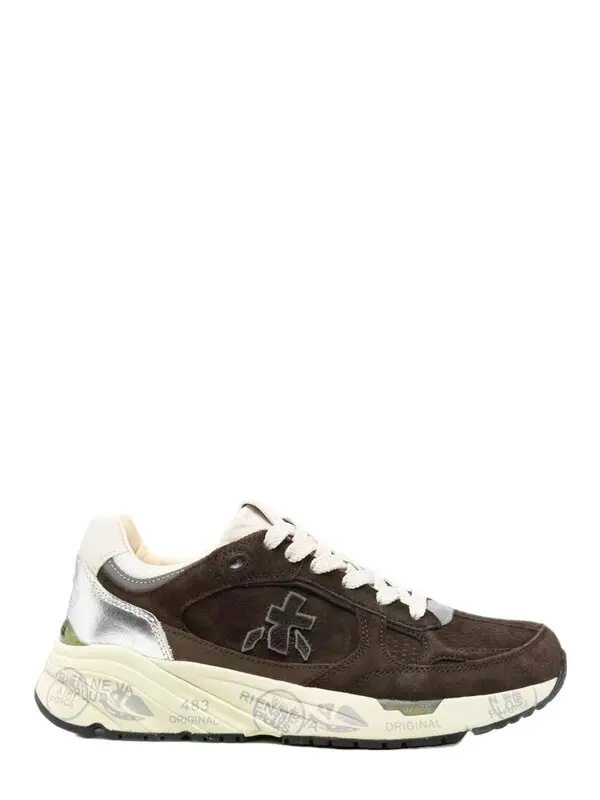 Premiata Suede-panelled Sneakers - Brown