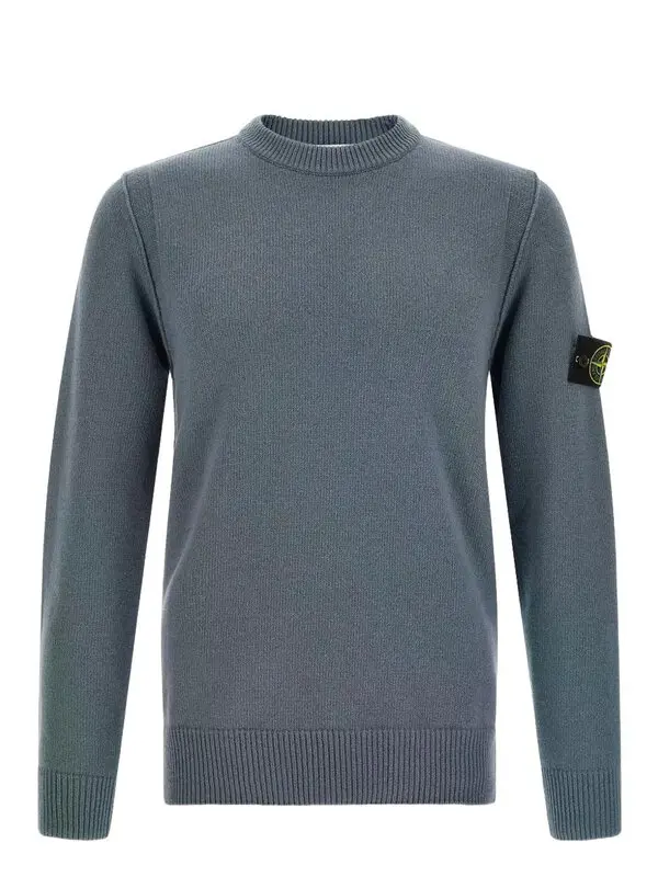 Stone Island Compass-badge Crew-neck Sweater - Blue