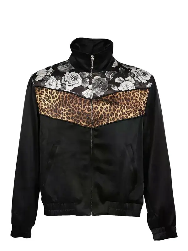 ERNEST W. BAKER Cheetah Rose Track Jacket - Black