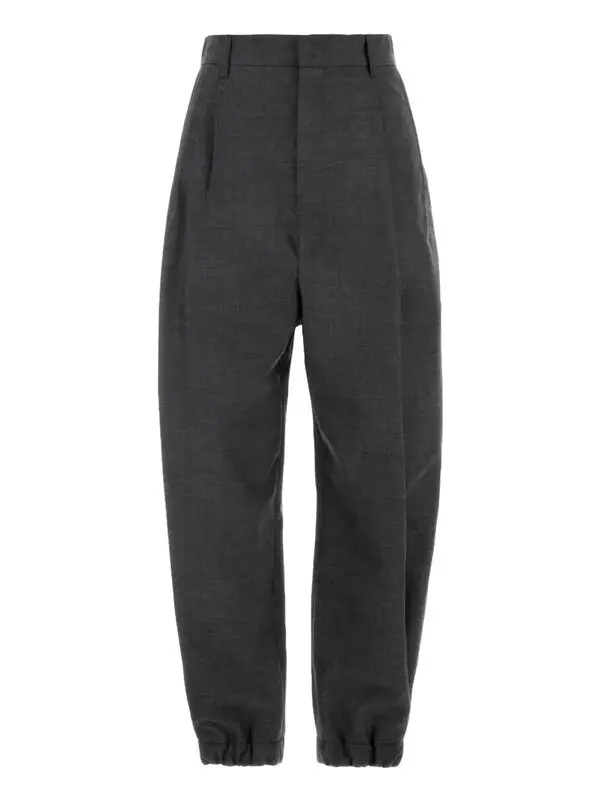 Moschino Pleated Elasticated-cuff Trousers - Grey