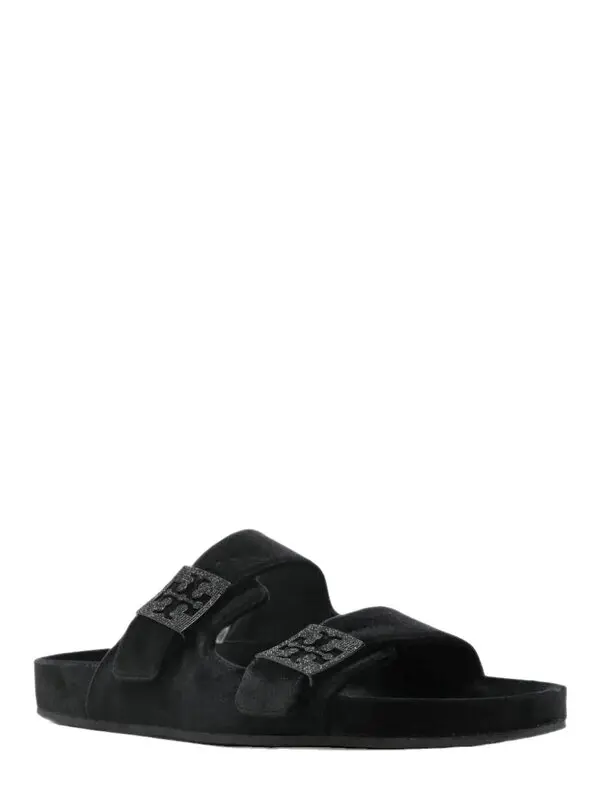 Tory Burch Velvet Buckle-fastening Sandals - Black