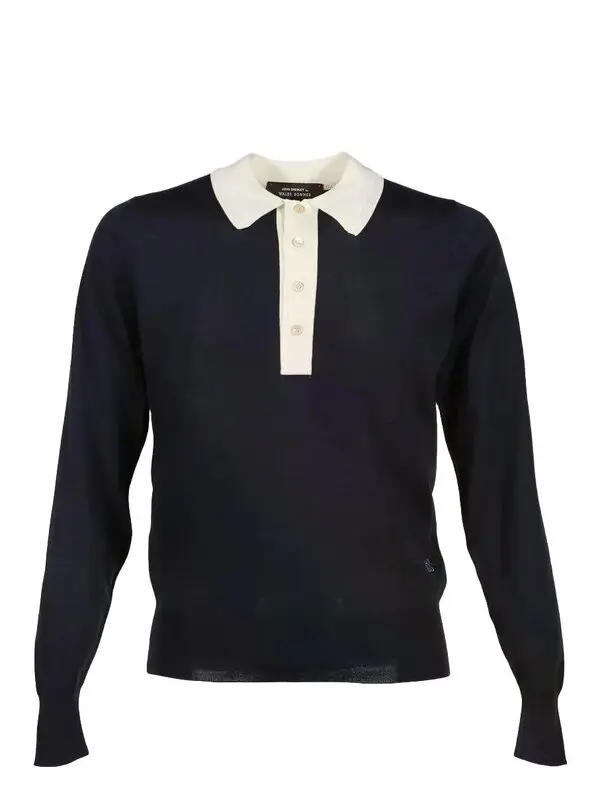 WALES BONNER Henry Merino-wool Polo Shirt - Blue