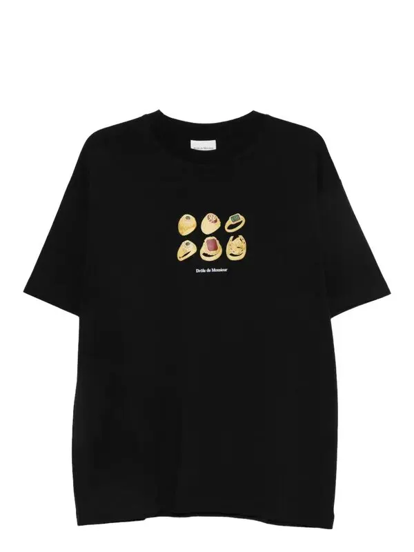 Drole De Monsieur Rings Graphic-print T-shirt - Black