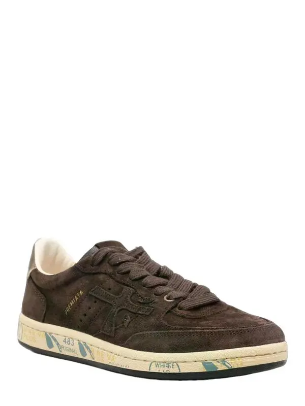 Premiata Logo-patch Suede Sneakers - Brown
