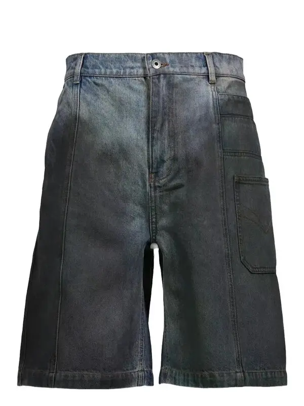 FENG CHEN WANG Gradient-effect Denim Shorts - Blue