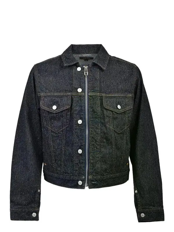 MASU Bouclé Texture Denim Jacket - Blue