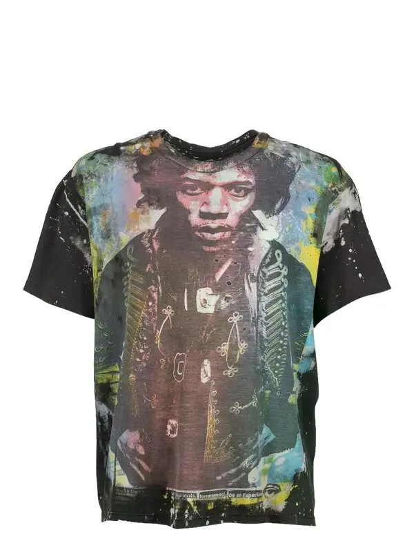EARTHLING COLLECTIVE Jimi Hendrix Graphic-print T-shirt - Black