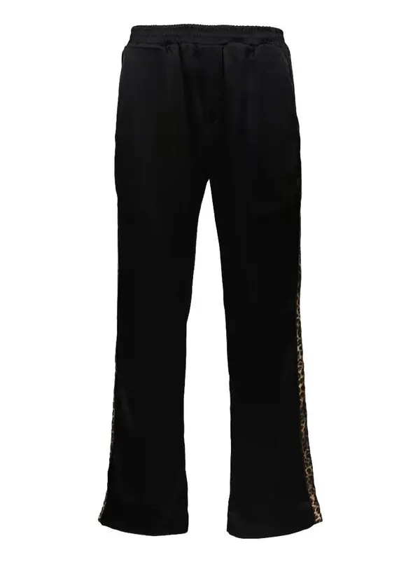 ERNEST W. BAKER Leopard-stripe Track Pants - Black