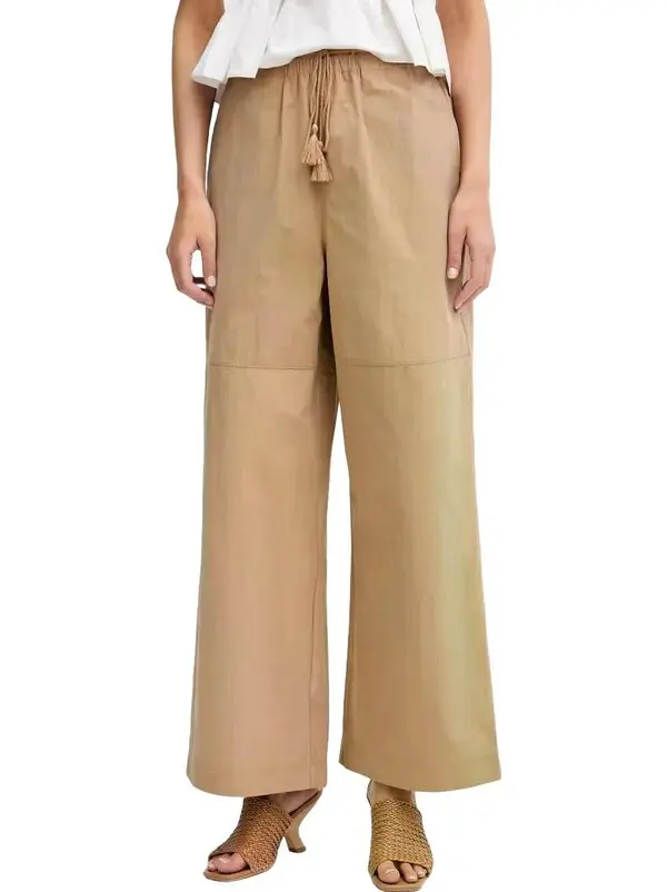 Sisley Tassel-drawstring Palazzo Pants - Neutrals