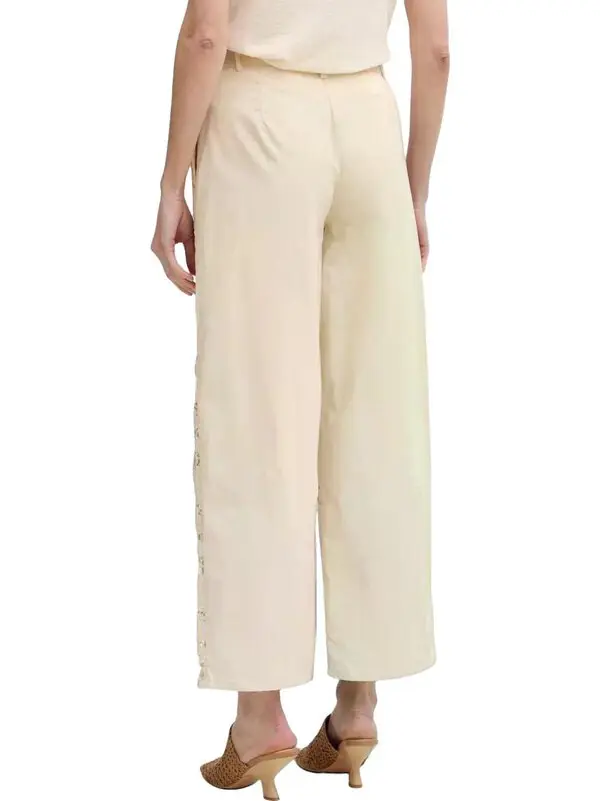 Sisley Guipure-lace Cropped Trousers - Neutrals