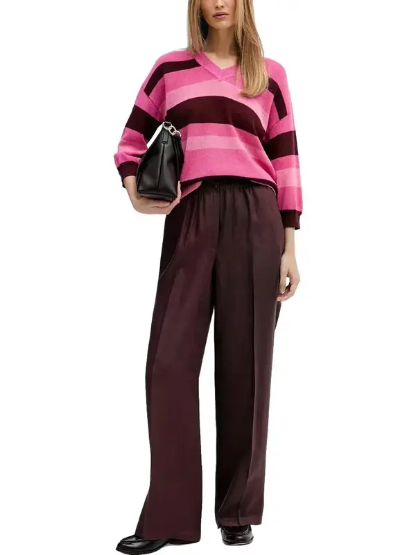 Sisley Pressed-crease Straight Trousers - Brown