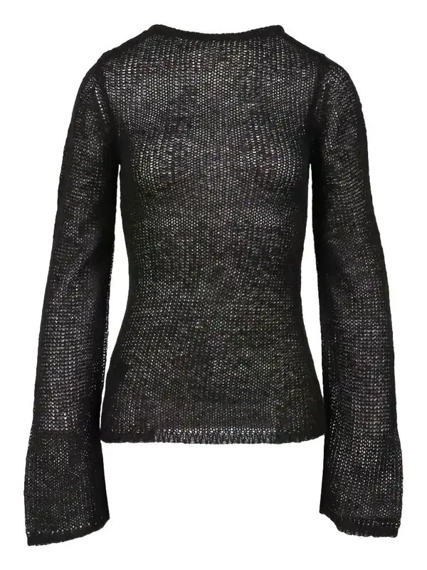 HELIOT EMIL Cut-out Flared-sleeve Sweater - Black