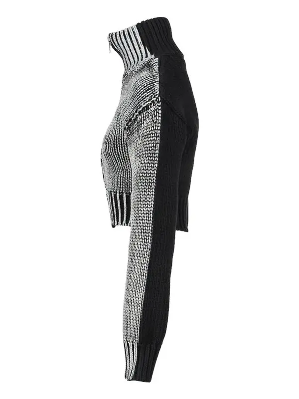Vaquera Ribbed Cropped Cardigan - Silver