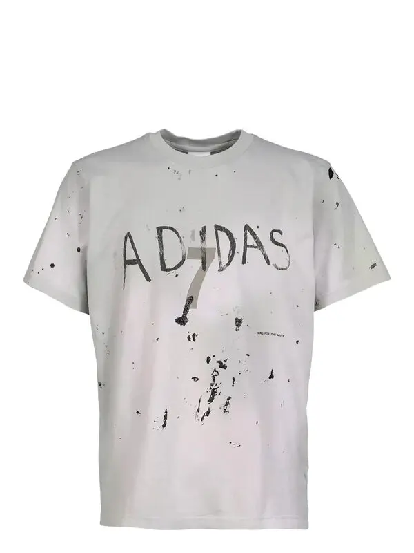 SONG FOR THE MUTE Paint-splatter Logo-print T-shirt - Grey