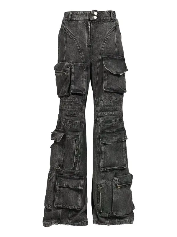 Natasha Zinko Multi-pocket Wide-leg Jeans - Black