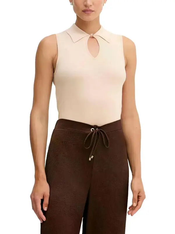 Sisley Cut-out Sleeveless Tank Top - Neutrals