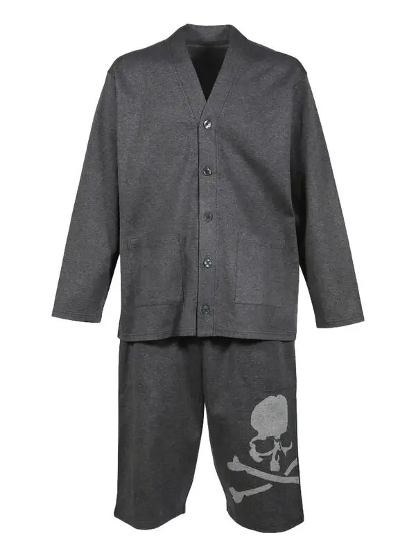 MASTERMIND WORLD Logo-embroidered Lounge Cardigan And Shorts Set - Grey