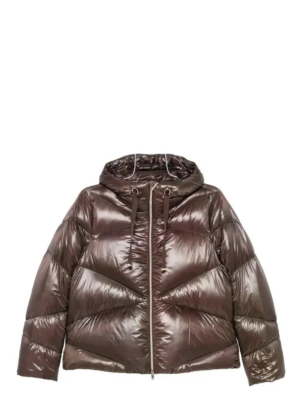 Herno Quilted Hooded Jacket - Brown