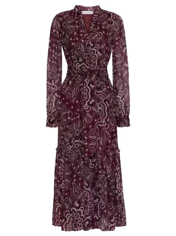 Cara Cara Verity Paisley-print Ruffled Dress - Red