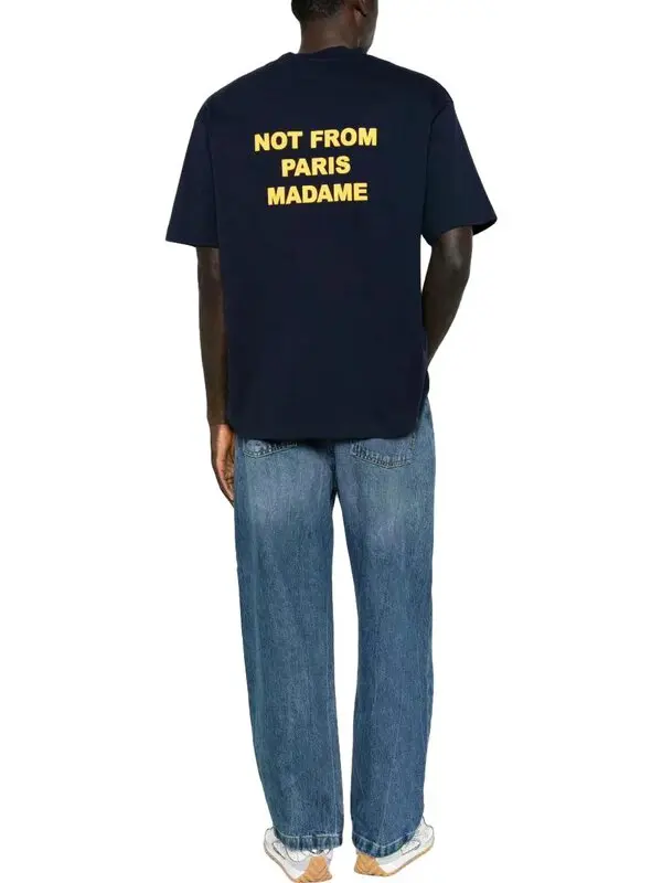 Drole De Monsieur Bold Slogan T-shirt - Blue