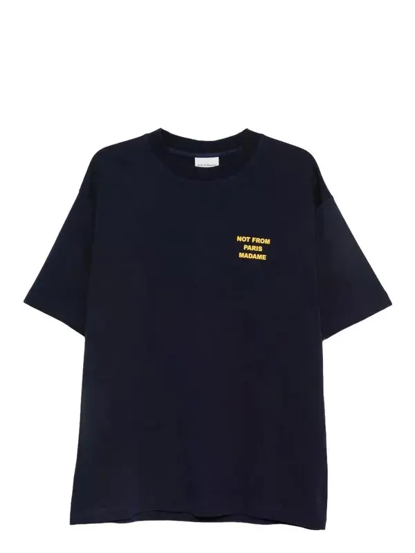 Drole De Monsieur Bold Slogan T-shirt - Blue