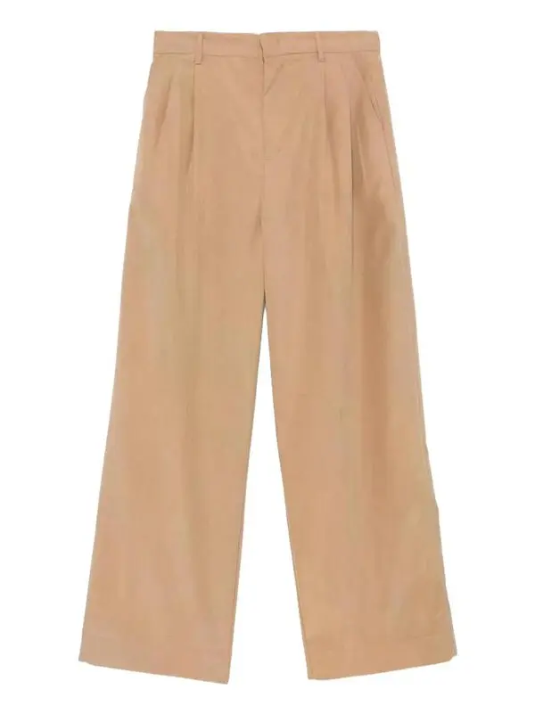 WHITE SAND Pleated Wide-leg Trousers - Neutrals