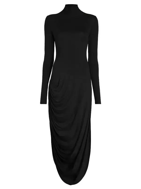 Proenza Schouler White Label Long Imogen Draped-detail Dress - Black