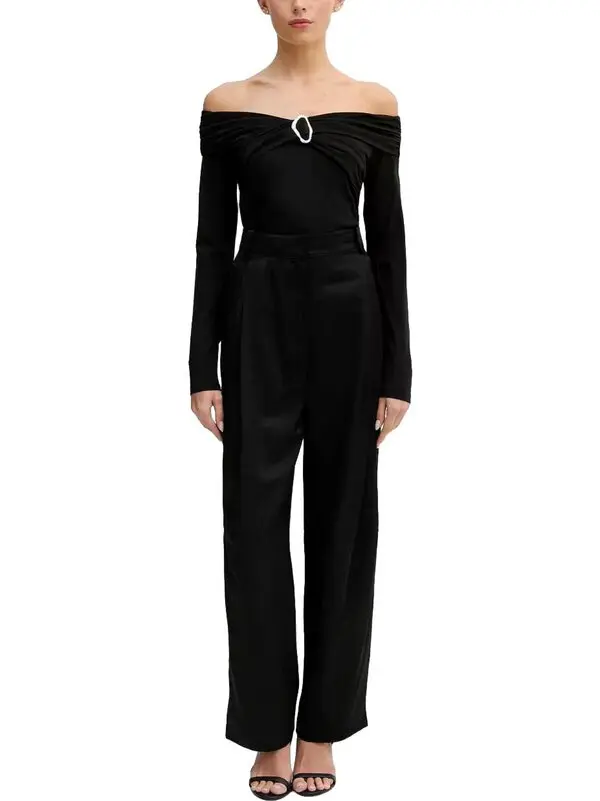 Sisley Pleated Tapered Trousers - Black