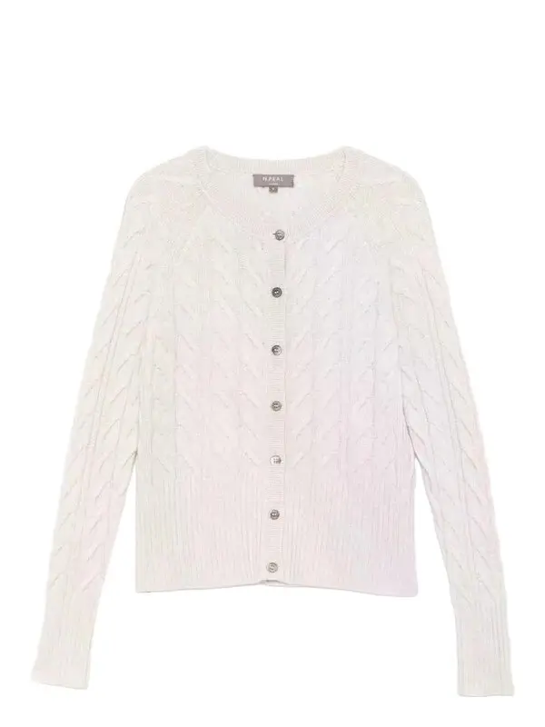 N.peal Myla Cable-knit Cardigan - Brown
