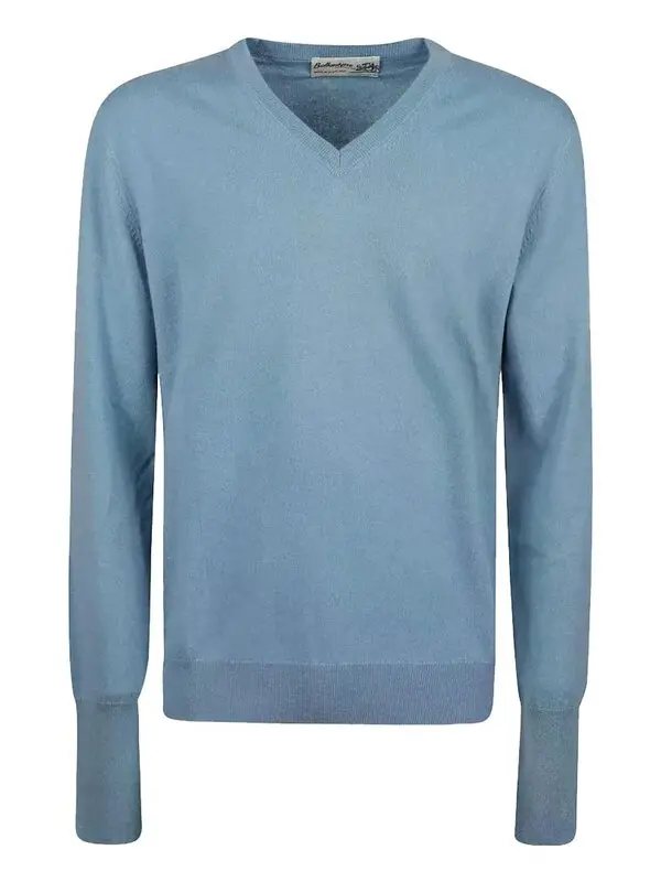 BALLANTYNE Cashmere V-neck Sweater - Blue