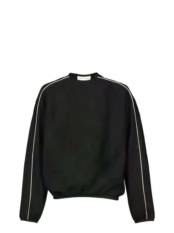 Fear Of God Signature Piping-detail Logo-embroidered Sweatshirt - Black