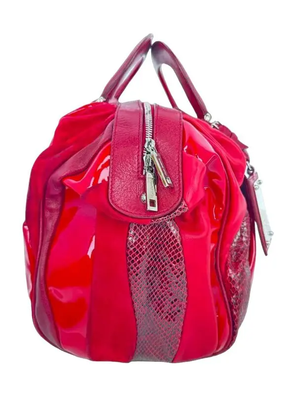 Dolce & Gabbana Snakeskin-accent Top Handle Bag - Pink