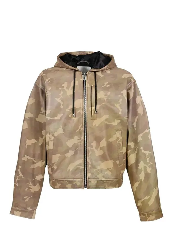 EZR Camouflage-print Lambskin Zip-up Jacket - Brown
