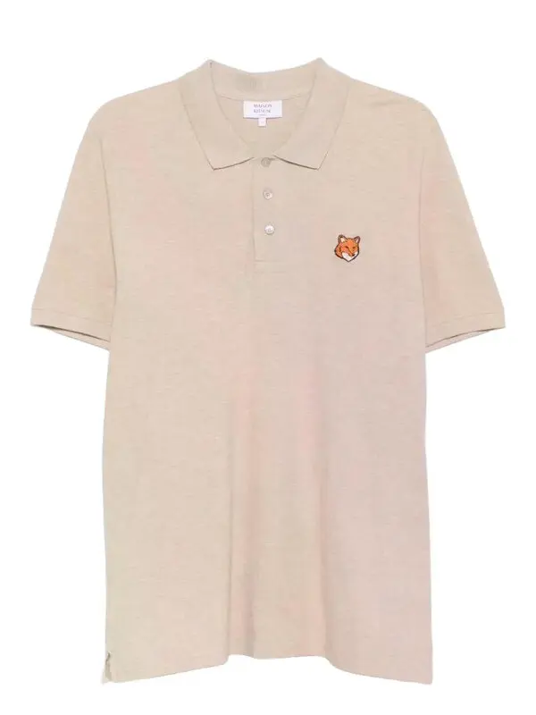 Maison Kitsuné Fox Head Patch Polo Shirt - Neutrals