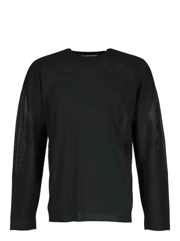 WHITE MOUNTAINEERING Long-sleeve Mesh Panel Knit Top - Black
