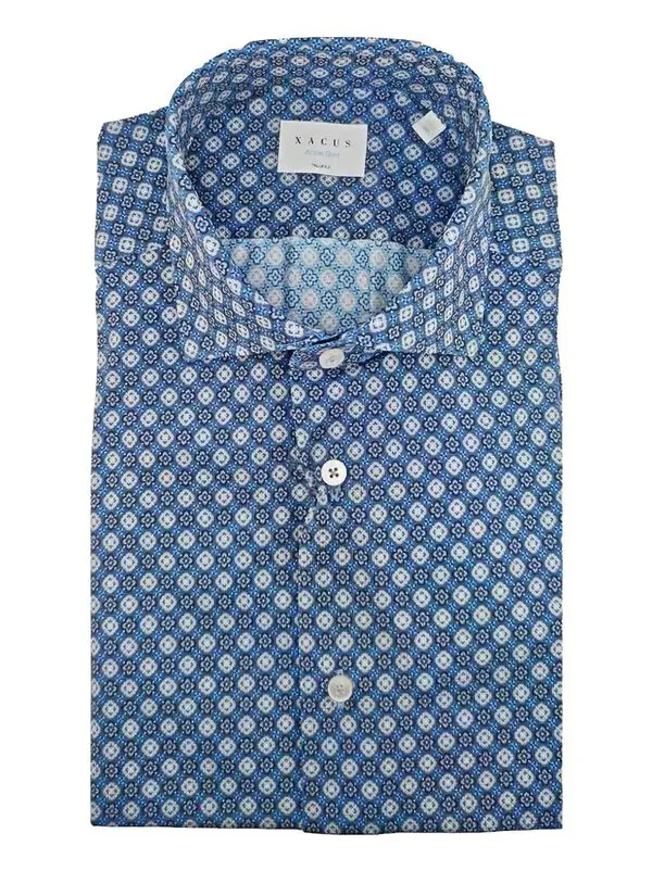 XACUS Geometric-print Shirt - Blue