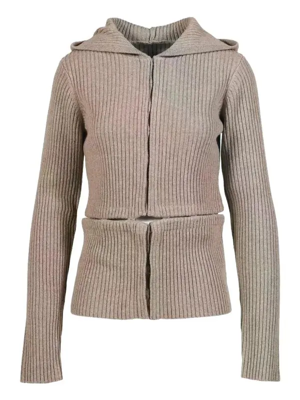 HELIOT EMIL Refracta Ribbed-knit Cardigan - Neutrals
