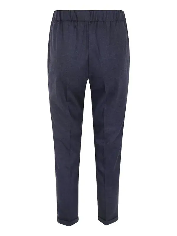 Antonelli Firenze Wool Elasticated-waistband Trousers - Grey