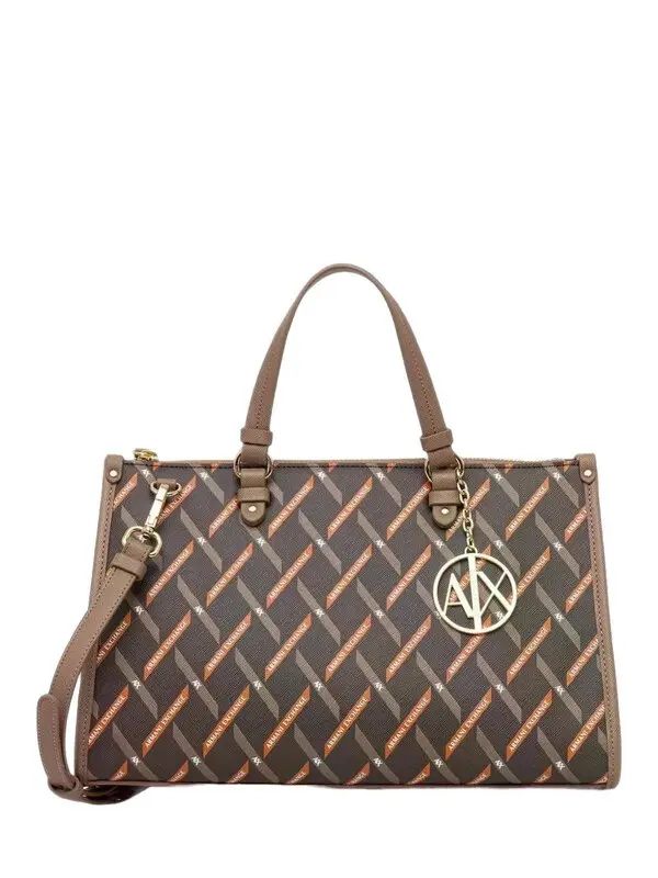 Armani Exchange Logo-print Monogram Tote Bag - Brown