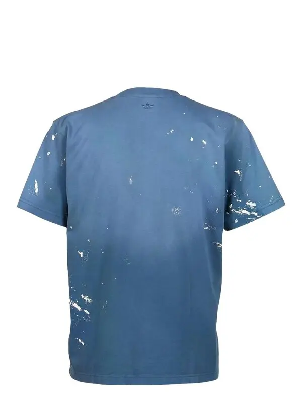 SONG FOR THE MUTE X Adidas Originals Paint-splatter Logo-print T-shirt - Blue
