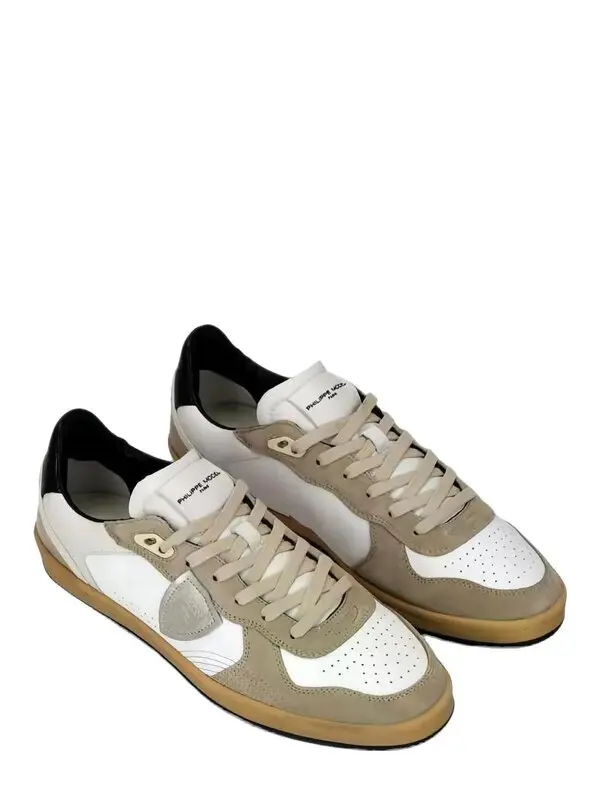 Philippe Model Panelled Leather Sneakers - White