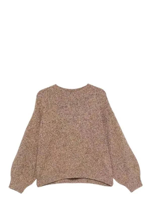 Soft Goat Mélange-effect Crew-neck Sweater - Brown