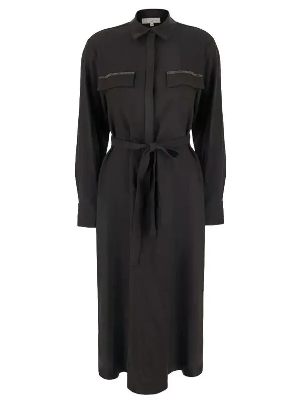 Antonelli Firenze Mykonos Bead-embellished Belted Maxi Dress - Brown