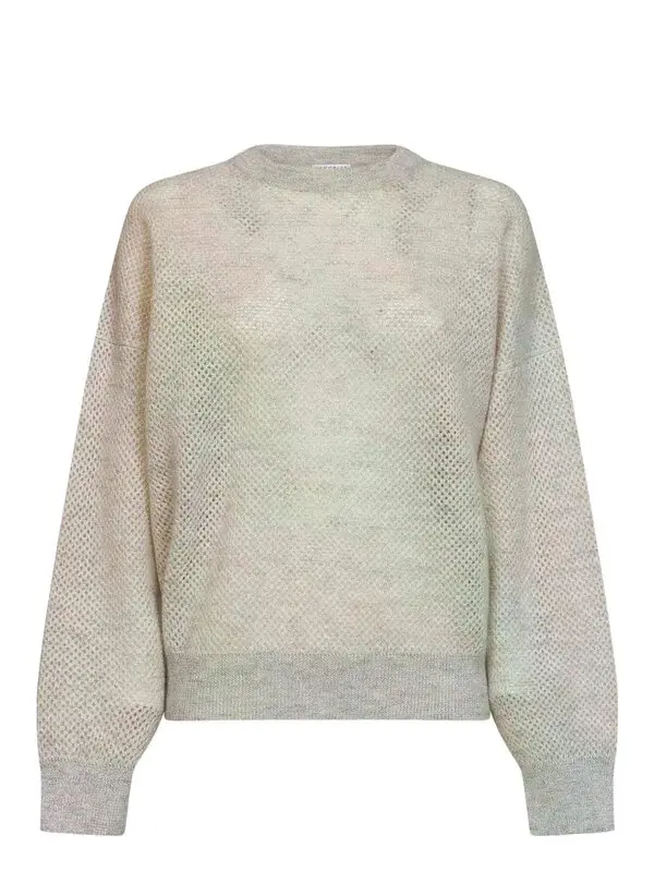 Brunello Cucinelli Openwork Lamé-thread Sweater - Neutrals