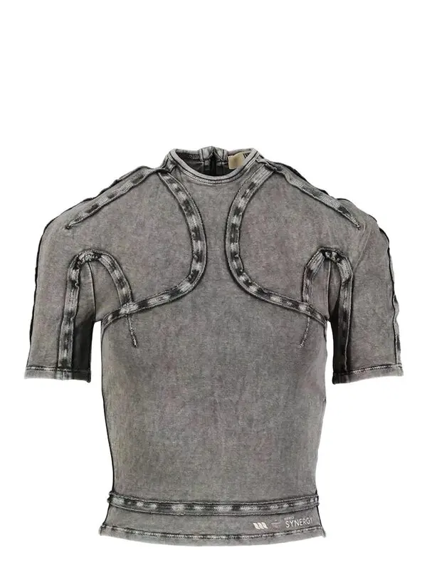 KNWLS Scuba Panelled Cropped Top - Grey