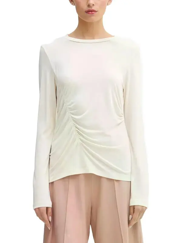Sisley Ruched Long-sleeve T-shirt - Neutrals